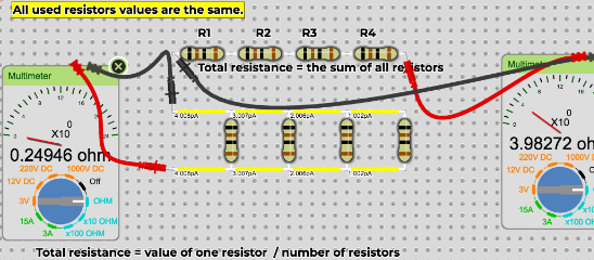 Series and parallel resistors - Online Circuit Simulator | DCACLab