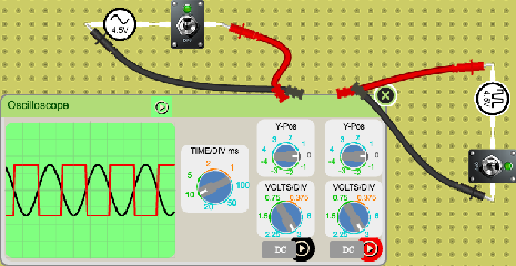 Oscilloscope channels test - Online Circuit Simulator | DCACLab