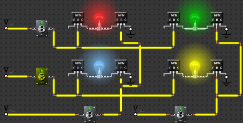 2 Bits RAM Electronics Circuit Using NPN Transistors - | DCACLab